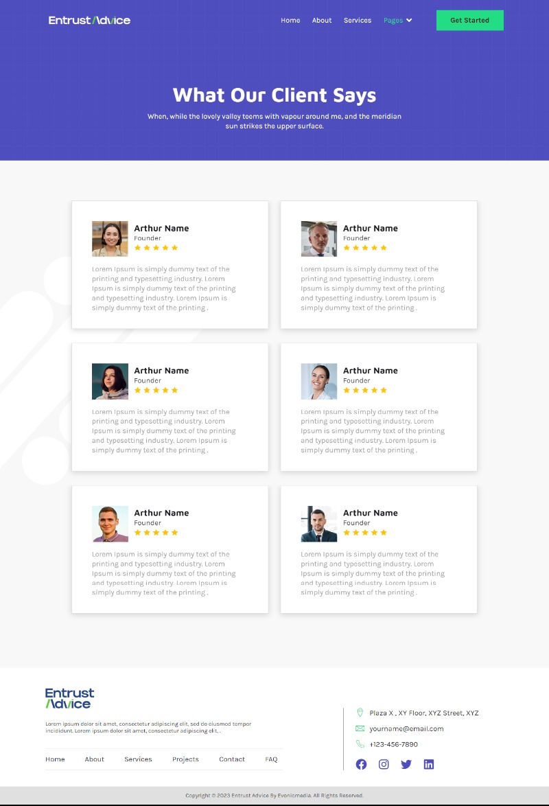 Entrust Advice - Business & Finance Consulting Elementor Template Kit by Evonicmedia